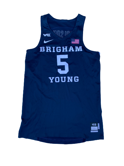 Jake Toolson BYU Basketball 2019-2020 Season Game-Worn Jersey (Size 48 ...