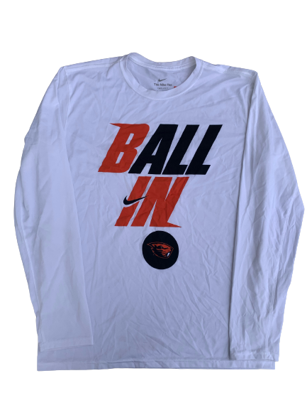 Xzavier Malone-Key Oregon State Basketball Team Issued "BALL IN" Bench ...