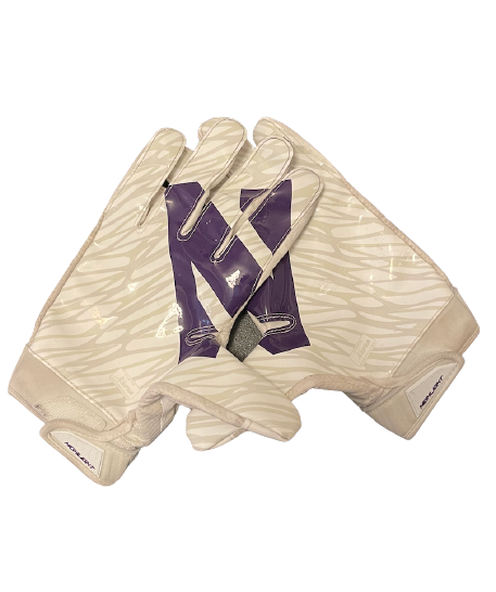 Jeffery Pooler Jr. Northwestern Football Player Exclusive Gloves (Size ...